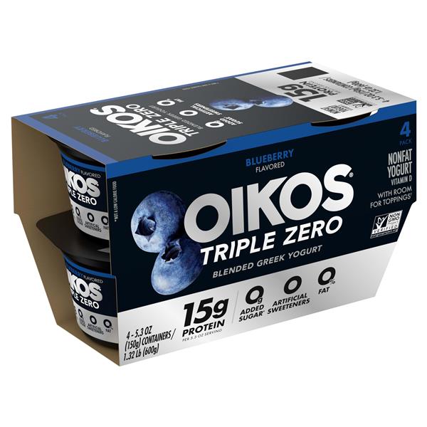 Blueberry Oikos Triple Zero High Protein Nonfat Greek Yogurt – DZED