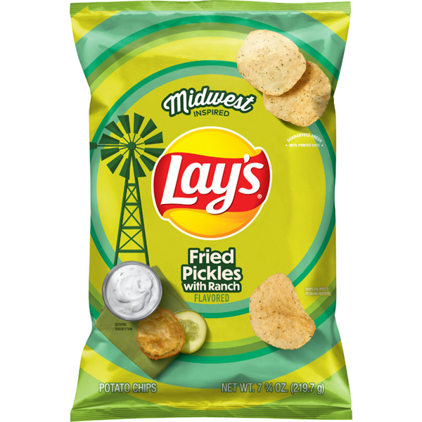 Lay's Limited Edition Fried Pickles with Ranch Flavored Potato Chips ...